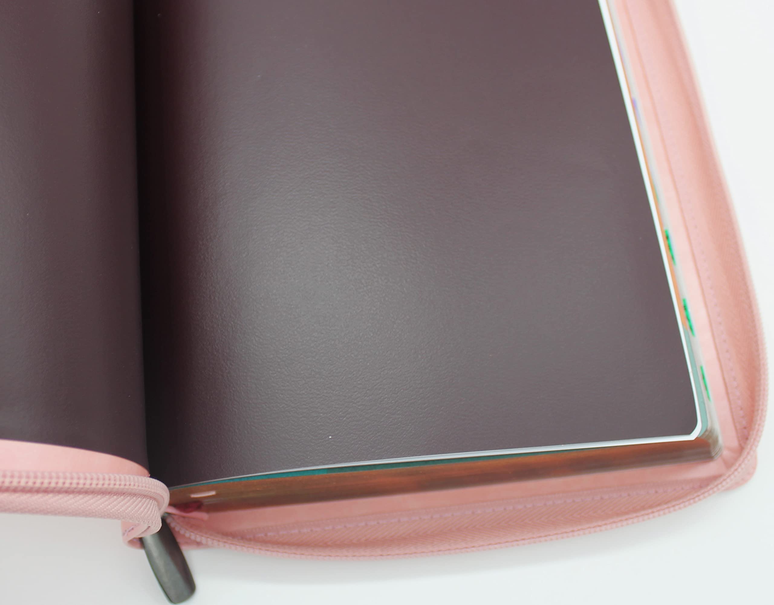 Biblia de Estudio Arco Iris Reina Valera 1960 con cierre, Indice, Color Rosado con cobre y Estuche de lujo negro con cobre para guardar y proteger la Biblia Coleccion Celestial