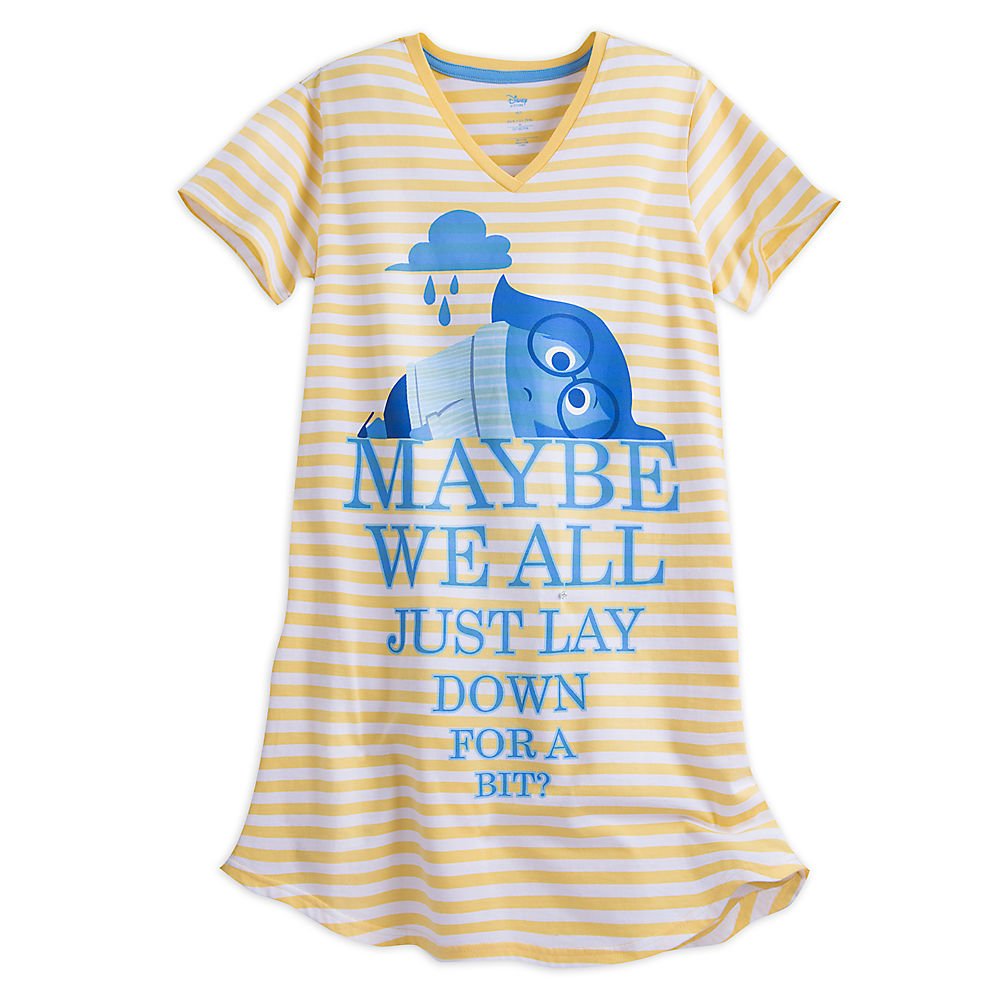 Disney Womens Sadness Nightshirt - Pixar Inside Out XL/2XL Yellow