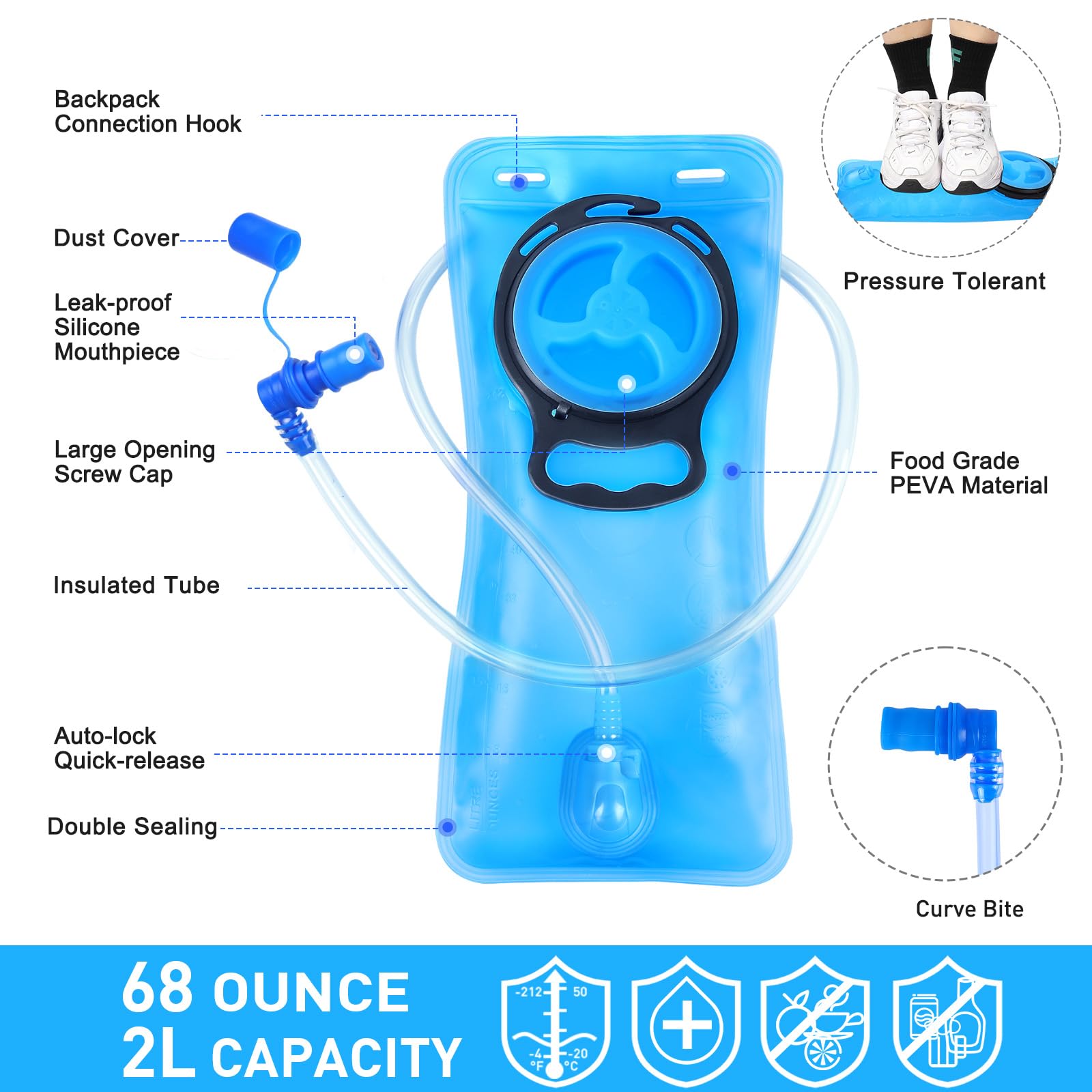 Hydration Pack,Hydration Backpack with 2L Hydration Bladder Lightweight Insulation Water Pack for Running Hiking Riding Camping Cycling Climbing Fits Men & Women