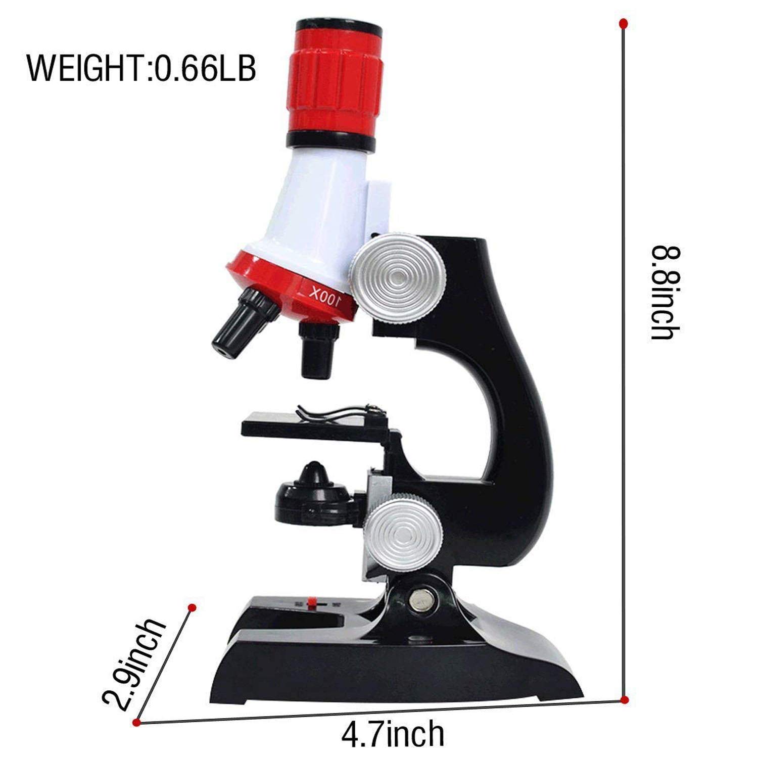 Little World Science Kits for Kids Beginner Microscope Kit with LED 100X 400X and 1200X Magnification Kids Educational Toy Birthday Halloween