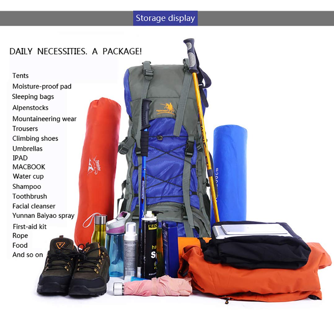 Bseash 60L Internal Frame Waterproof Hiking Camping Backpack with Rain Cover, Large Outdoor Sport Travel Daypack Rucksack