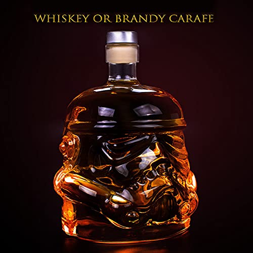 Whiskey Flask Carafe Decanter, Whiskey Glasses, Whiskey Carafe for Wine, Liquor, Scotch, Bourbon, Brandy - 750ML