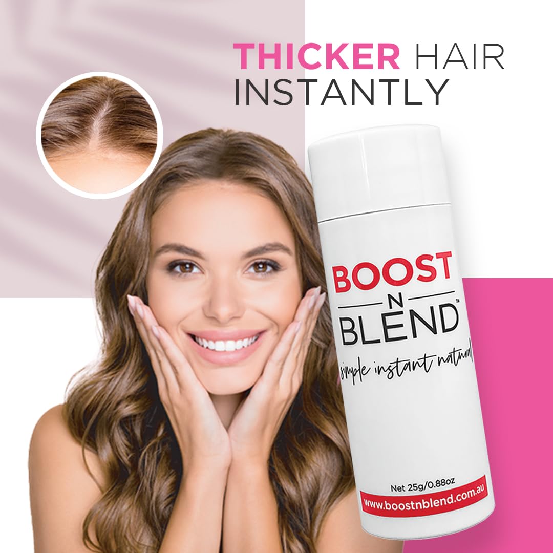 Boost N Blend Hair Volumizer for Women - Scalp Concealer Powder and Cotton Fibers for Thinning Hair (25g/0.88oz)