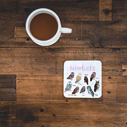 Set of 6 Bird Pun Coasters for Drinks,Square Coaster Set for Cups Home Kitchen Funny Coasters Set Table with Non-Slip Decor Gift Idea for Bird Lover Friends Bar Housewarming Gift Coffee