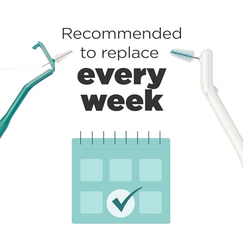 GUM Proxabrush Go-Betweens Refills - Tight - Compatible with GUM Permanent Handle -Reusable Interdental Brushes for Tight Teeth - Soft Bristled Dental Picks, 8ct