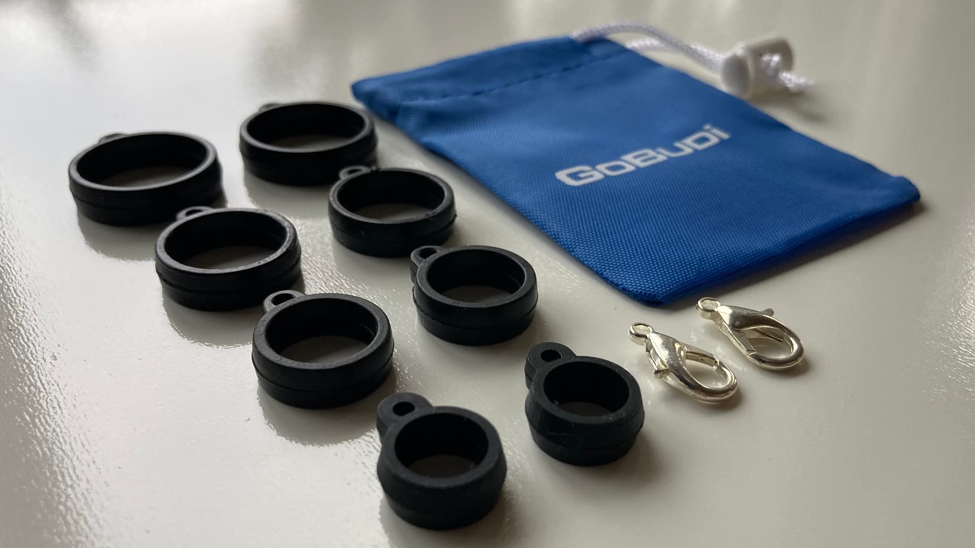 GoBUDi Lanyard Necklace Leash and Full Kit of rings to fit any device