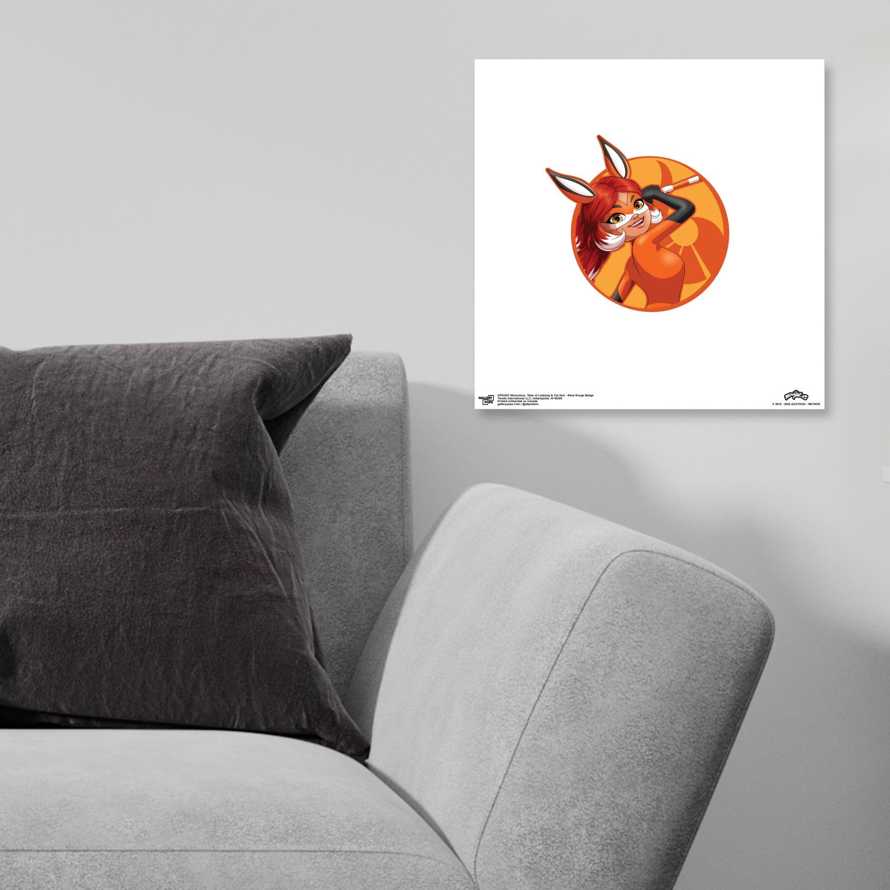 Trends International Gallery Pops Miraculous: Tales of Ladybug & Cat Noir - Rena Rouge Badge Wall Art Wall Poster, 12.00" x 12.00", Unframed Version