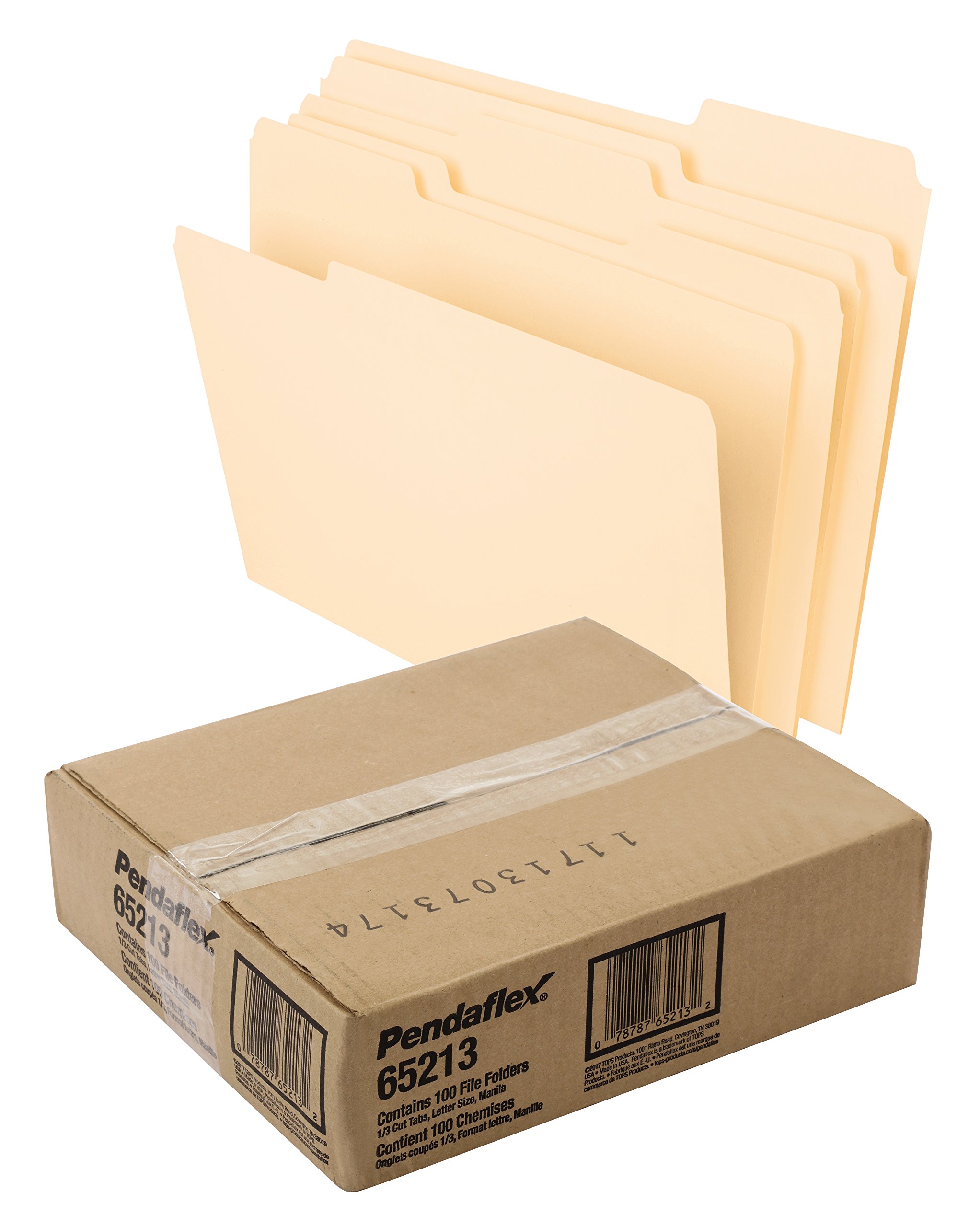 Sentry Safe Safe Box, 14.3 x 15.5 x 13.5, Black & Pendaflex File FoldersLetter Size, 8-1/2" x 11",- Key, Classic Manila, 1/3-Cut Tabs in Left, Right, Center Positions, 100 Per Box (65213)