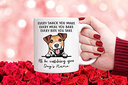 Personalized Jack Russell Terrier Coffee Mug, Every Snack You Make I'll Be Watching You, Customized Dog Mugs for Mom Dad, Gifts for Dog Lover, Mothers Day, Fathers Day, Birthday Presents