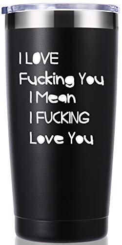 I Love Fucking You I Mean I Fucking Love You 20 OZ Tumbler.Valentines Day Gifts.Dating,Anniversary,Birthday,Christmas Gifts for Boyfriend,Husband,Fiance,Men,Naughty Sexy Beast Travel Mug(Black)