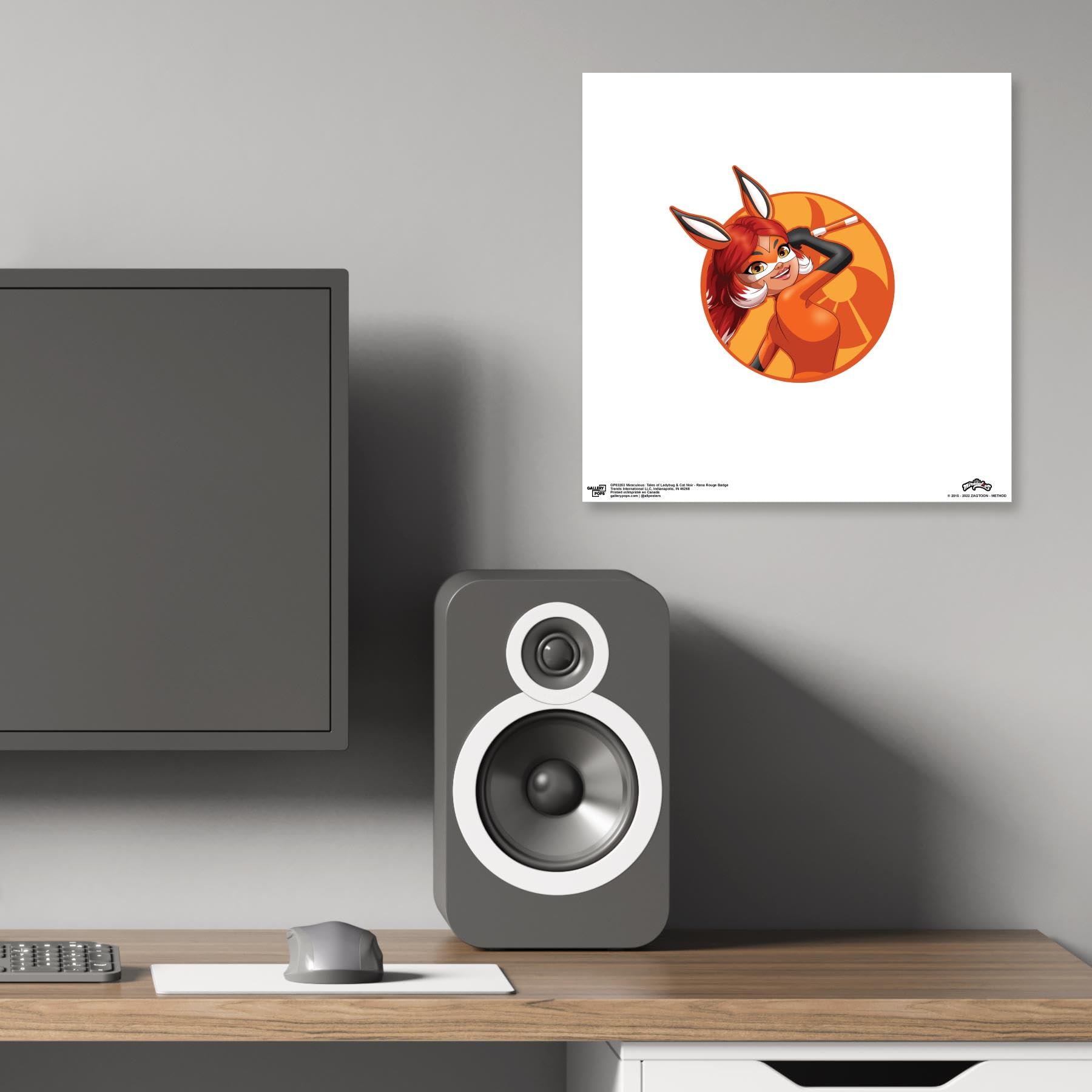 Trends International Gallery Pops Miraculous: Tales of Ladybug & Cat Noir - Rena Rouge Badge Wall Art Wall Poster, 12.00" x 12.00", Unframed Version
