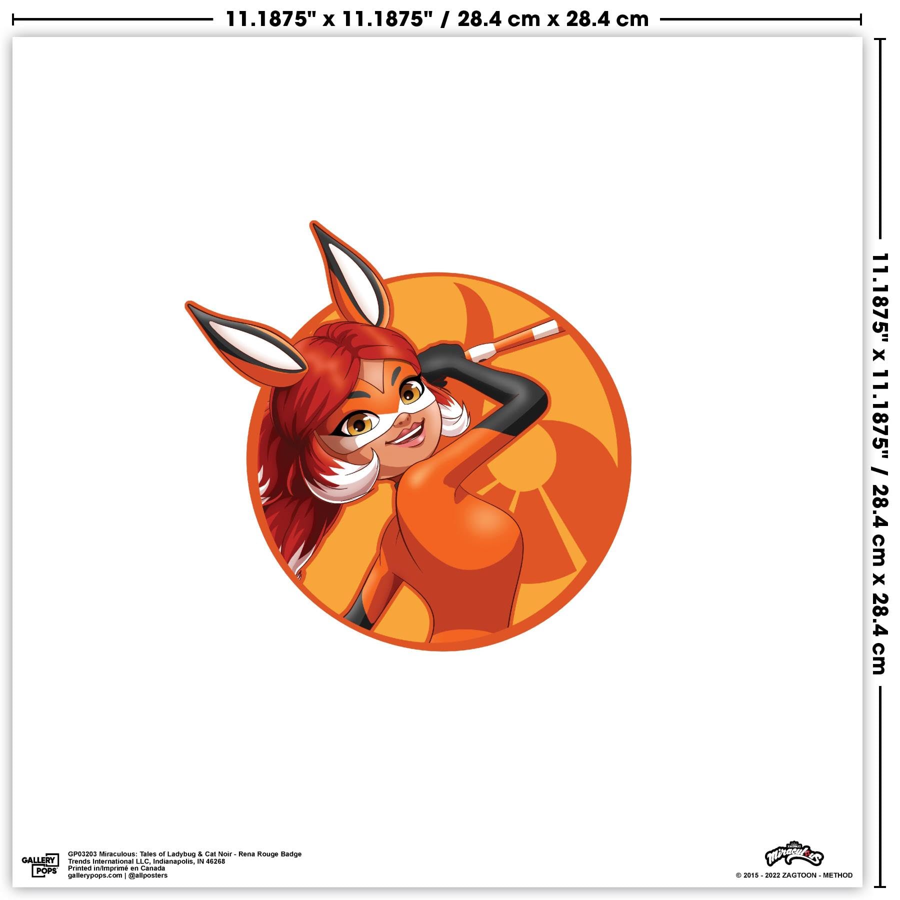 Trends International Gallery Pops Miraculous: Tales of Ladybug & Cat Noir - Rena Rouge Badge Wall Art Wall Poster, 12.00" x 12.00", Unframed Version