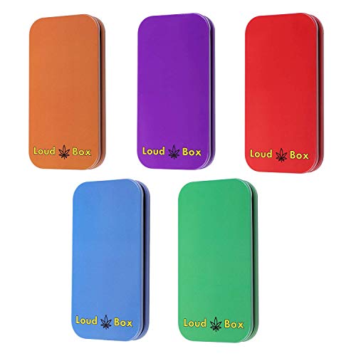 LoudLyfe - Loud Box 5 Pack Colorful Metal King Sized pre roll Cone Holder, Cigarette Tube, and Cigarette case, Holds 3 pre Rolled Cones, Convenient Smoking Accessories