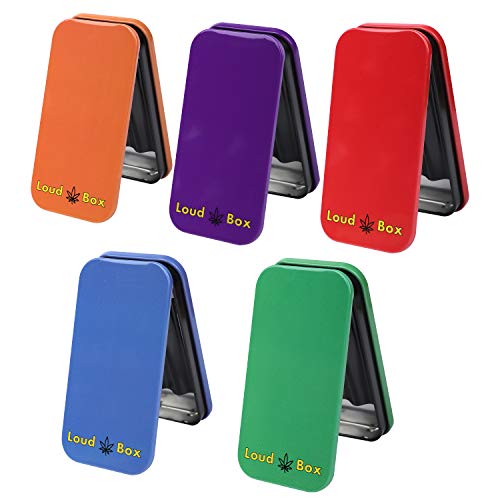LoudLyfe - Loud Box 5 Pack Colorful Metal King Sized pre roll Cone Holder, Cigarette Tube, and Cigarette case, Holds 3 pre Rolled Cones, Convenient Smoking Accessories