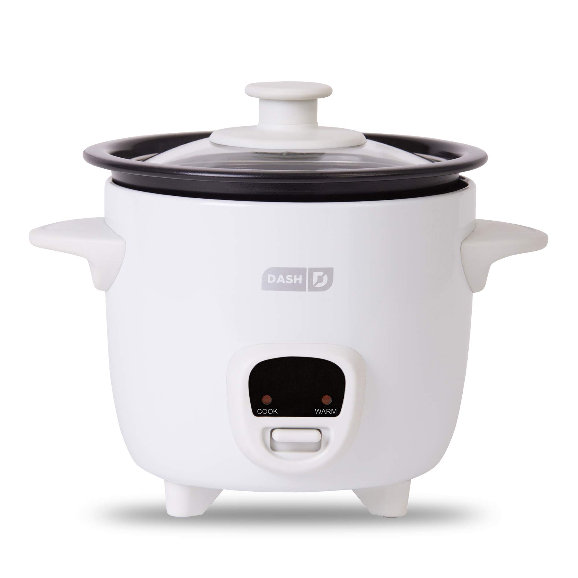 Dash DRCM200GBWH04 Mini Rice Cooker Steamer, White & Mini Maker Electric Round Griddle for Individual Pancakes, Cookies, Eggs & other on the go Breakfast, Lunch & Snacks - White