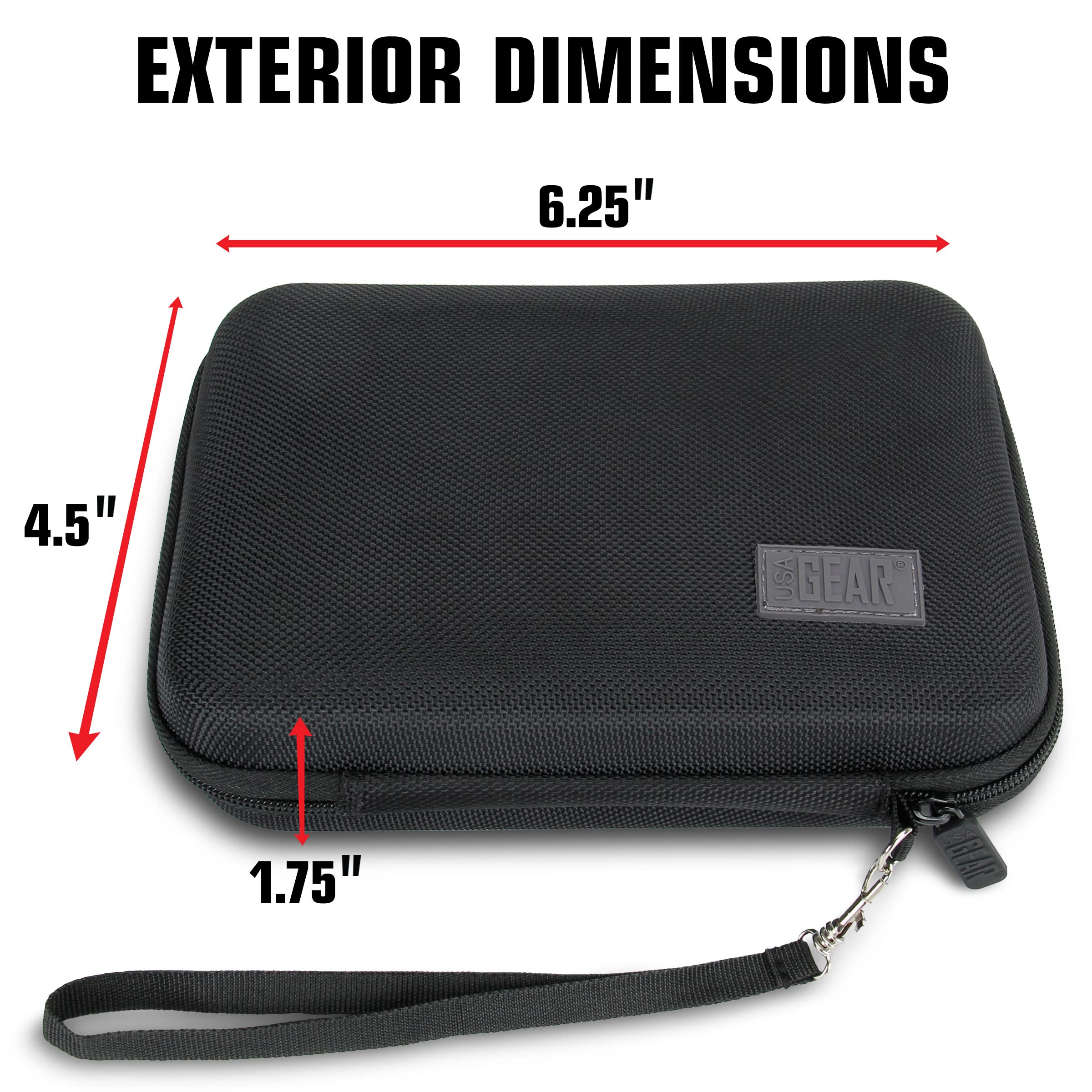 USA GEAR Vape Case - Vape Pen Case with eCigarette and Pod Travel Storage - Water Resistant, Wrist Strap, Compact Design, Hard Shell Exterior - Compatible with Vape Pens and More - Black (Case Only)