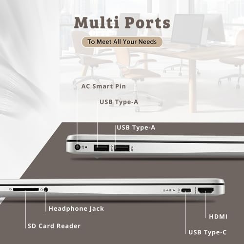 HP 15.6" FHD Business Laptop, AMD Ryzen 5-5625U Processor, AMD Radeon Graphics, 8GB RAM, 256GB PCIe SSD, HD Webcam, Bluetooth, Wi-fi, HDMI, Win 11, Silver, 32GB Hotface USB Card
