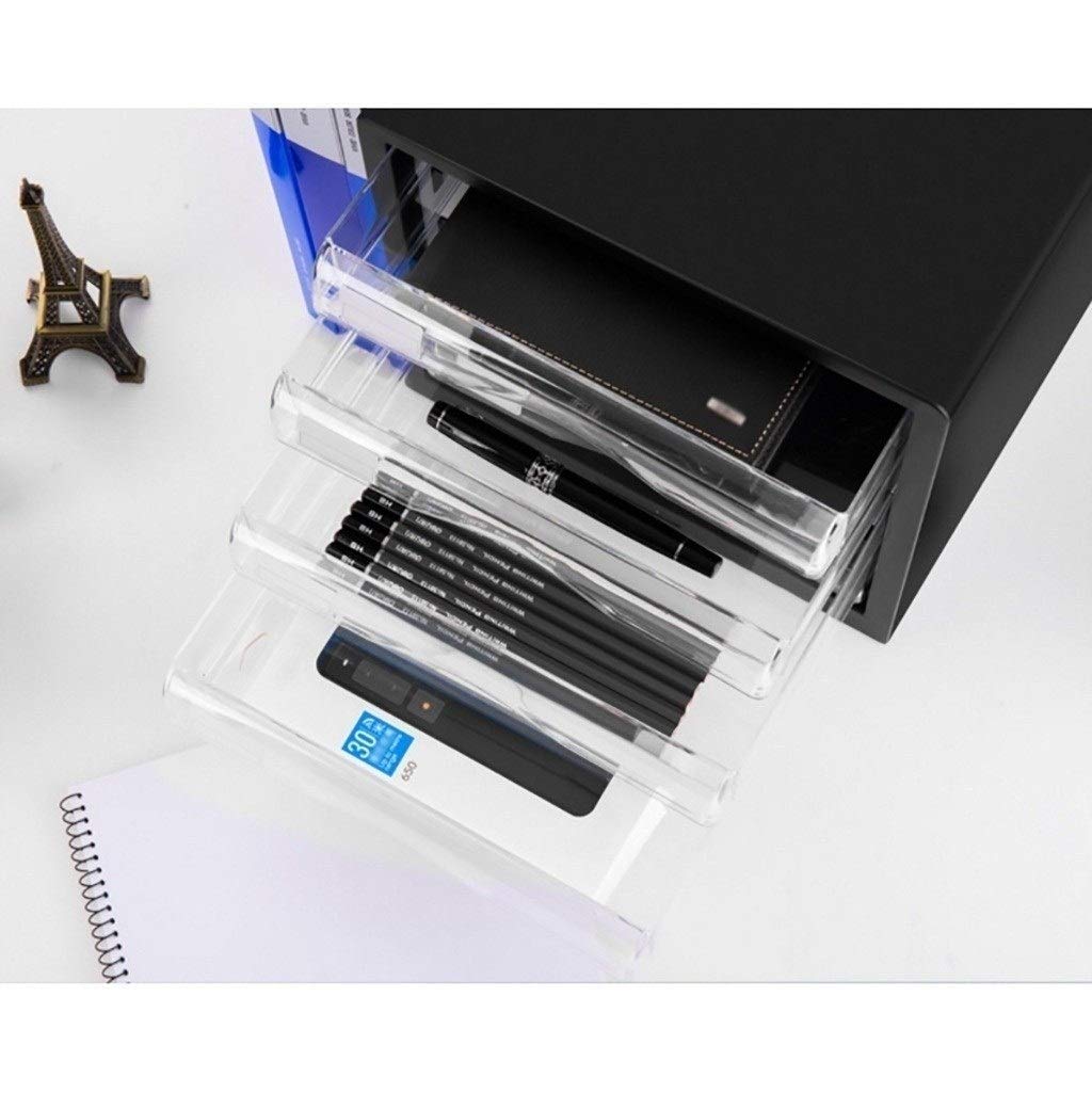 Flat File Cabinet, 5-Layer Plastic Locker, Data Drawer File Cabinet for Home Office Color: Black