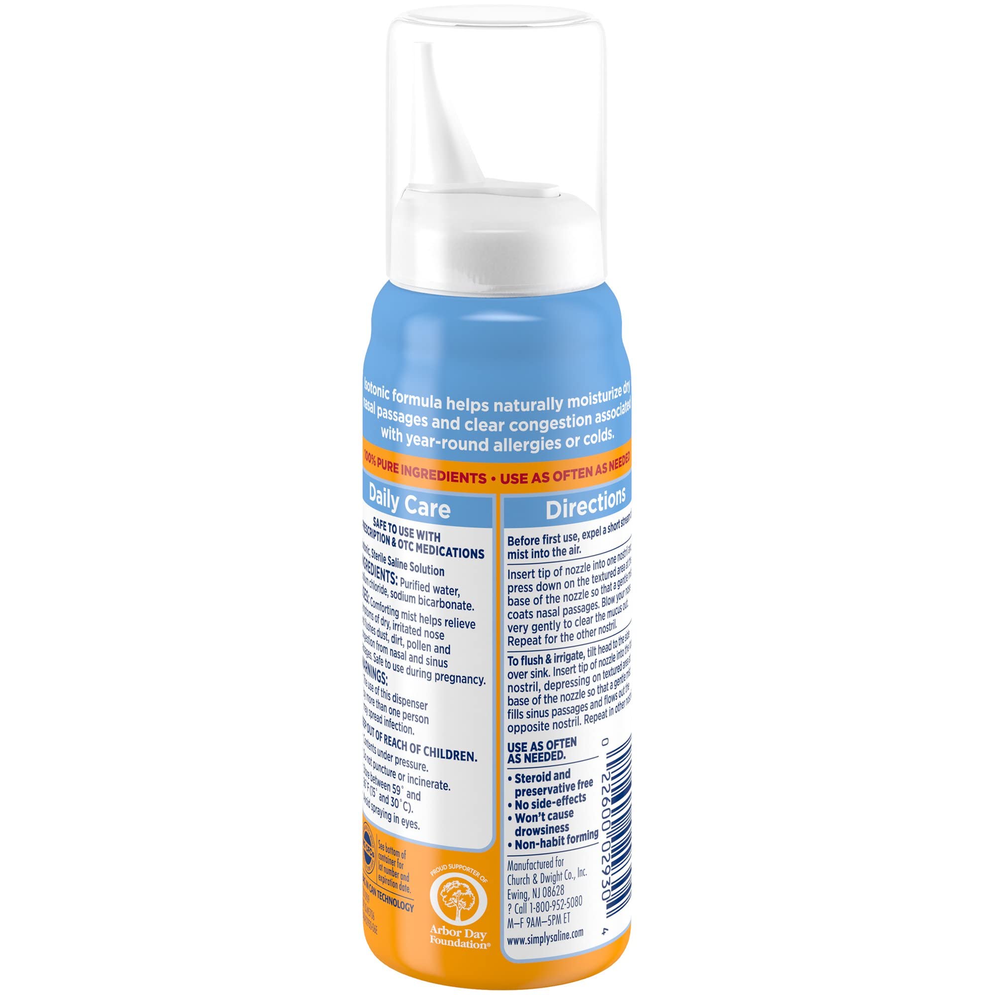 Simply Saline Nasal Mist 3 oz (Pack of 2)