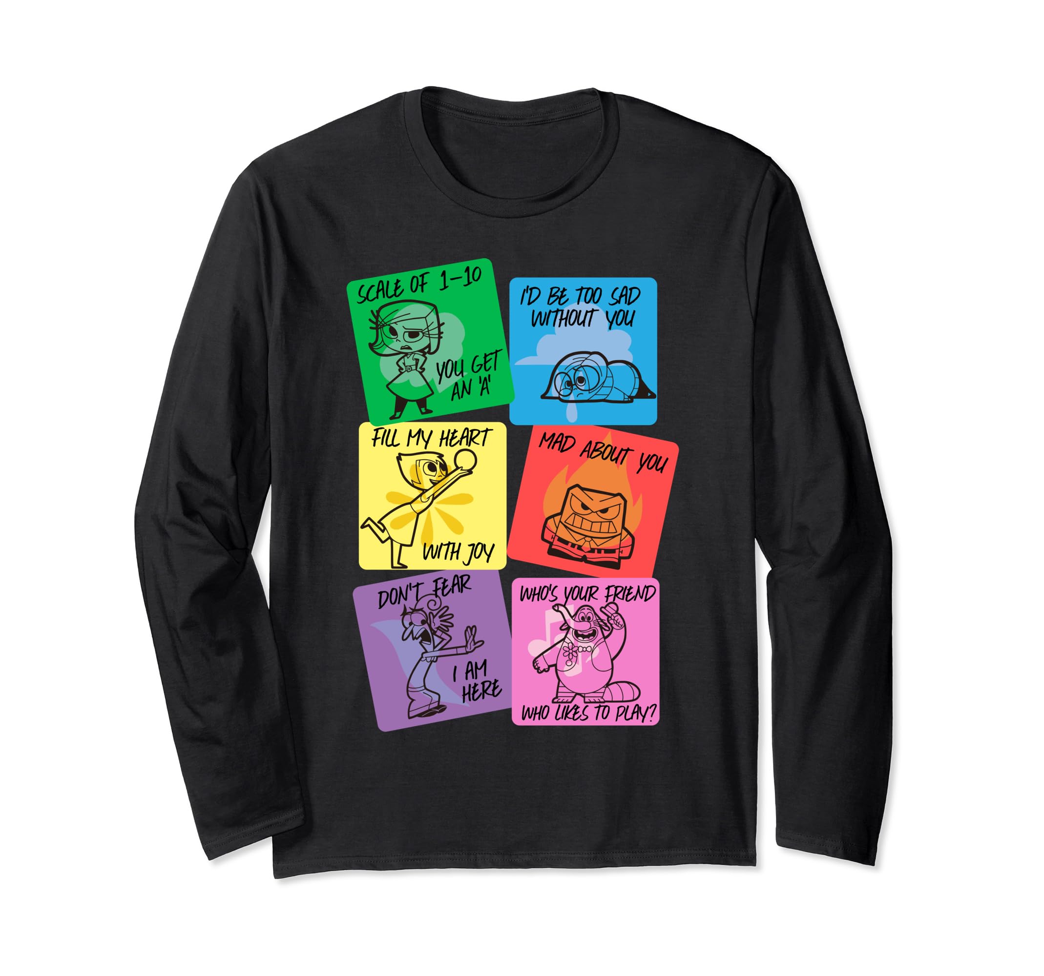 Disney Pixar Inside Out Valentine's Cards Long Sleeve Tee Long Sleeve T-Shirt