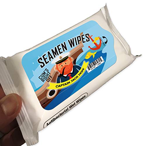 Captain Jack Hoff’s Seamen Wipes - Novelty Wet Wipes - Weird Gag Gifts for Men - Travel Size