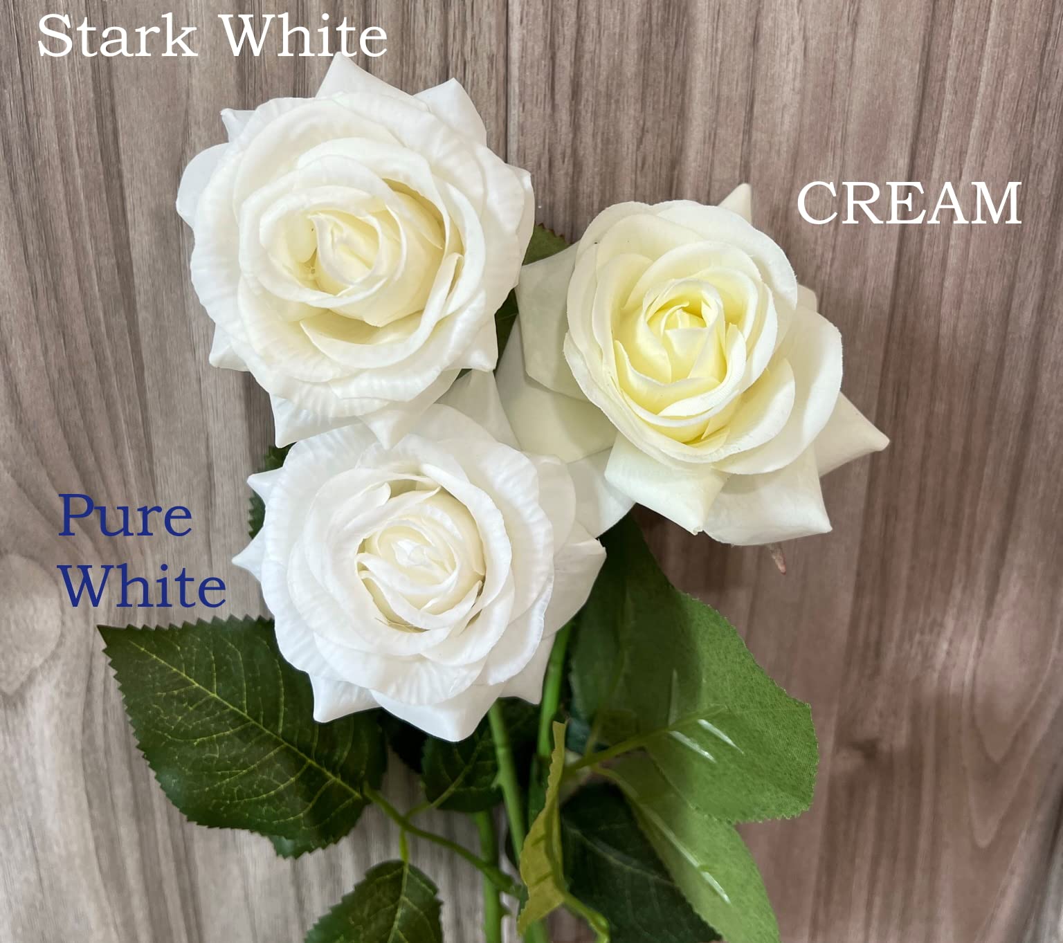 Angel Isabella, LLC Real Touch Rose - 1 Dozen(12 Stems) Life-Like Realistic Touch Artificial Flowers for Decor, Wedding, Crafts (White)