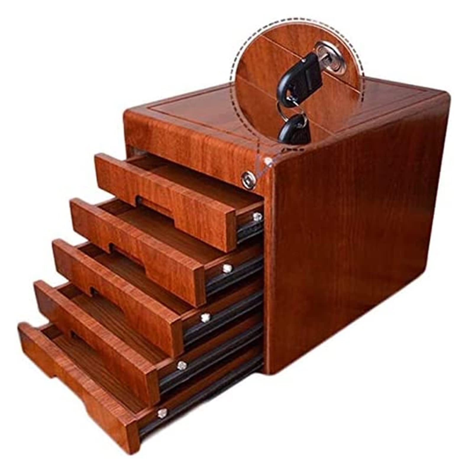 File Cabinets with Lock Office Desktop 5 Layers Drawer Type Flat File Cabinets A4 Paper Desk Storage Cabinet