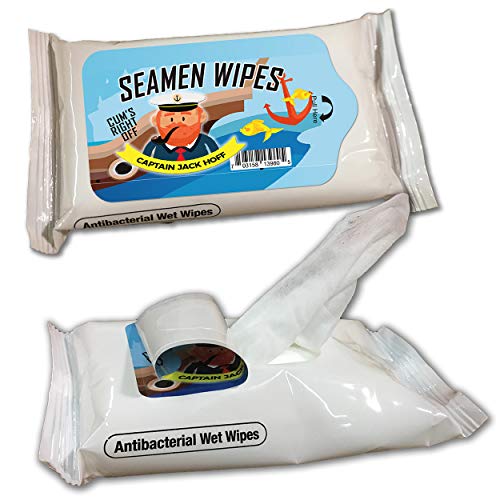 Captain Jack Hoff’s Seamen Wipes - Novelty Wet Wipes - Weird Gag Gifts for Men - Travel Size