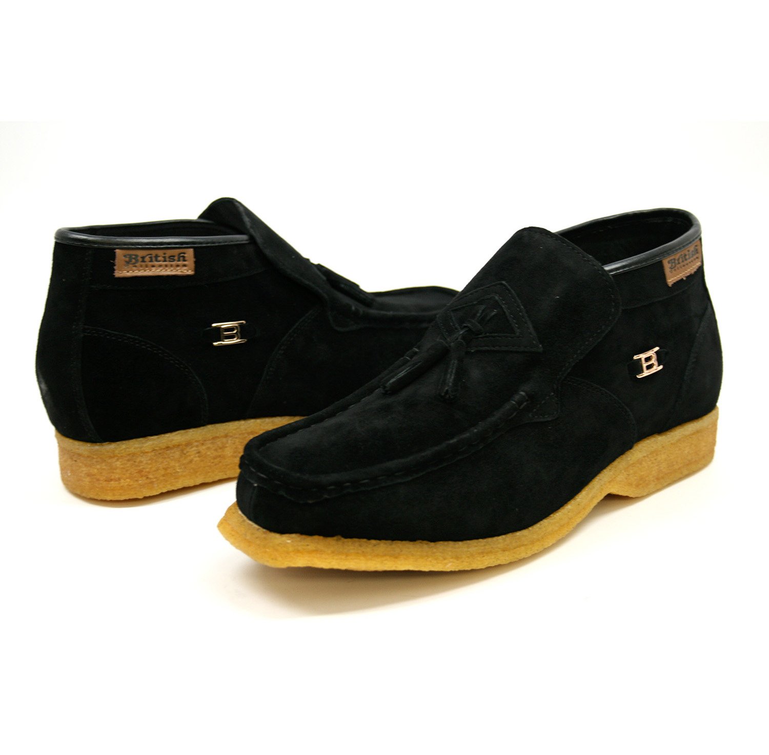 British Collection Men's Palace Slip on Shoe, Black Suede, 10 M