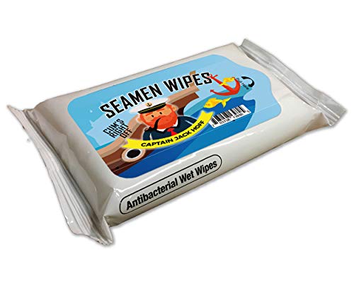 Captain Jack Hoff’s Seamen Wipes - Novelty Wet Wipes - Weird Gag Gifts for Men - Travel Size
