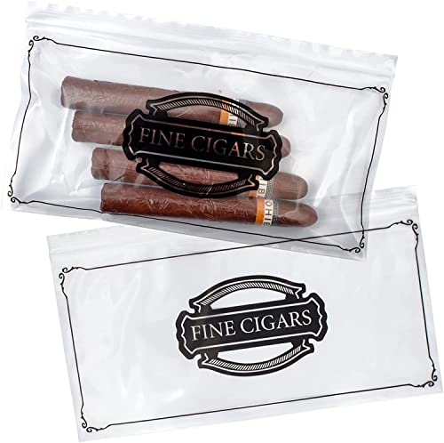 APQ Polyethylene Slide Seal Lock Cigar Bags 10 x 5, Clear Small Plastic Bags Zip Pack of 100, Slide Top Closure Zipper Bags 10x5, Plastic Zip Bags Small, 3 Mil Plastic Bags, Resealable Plastic Bags