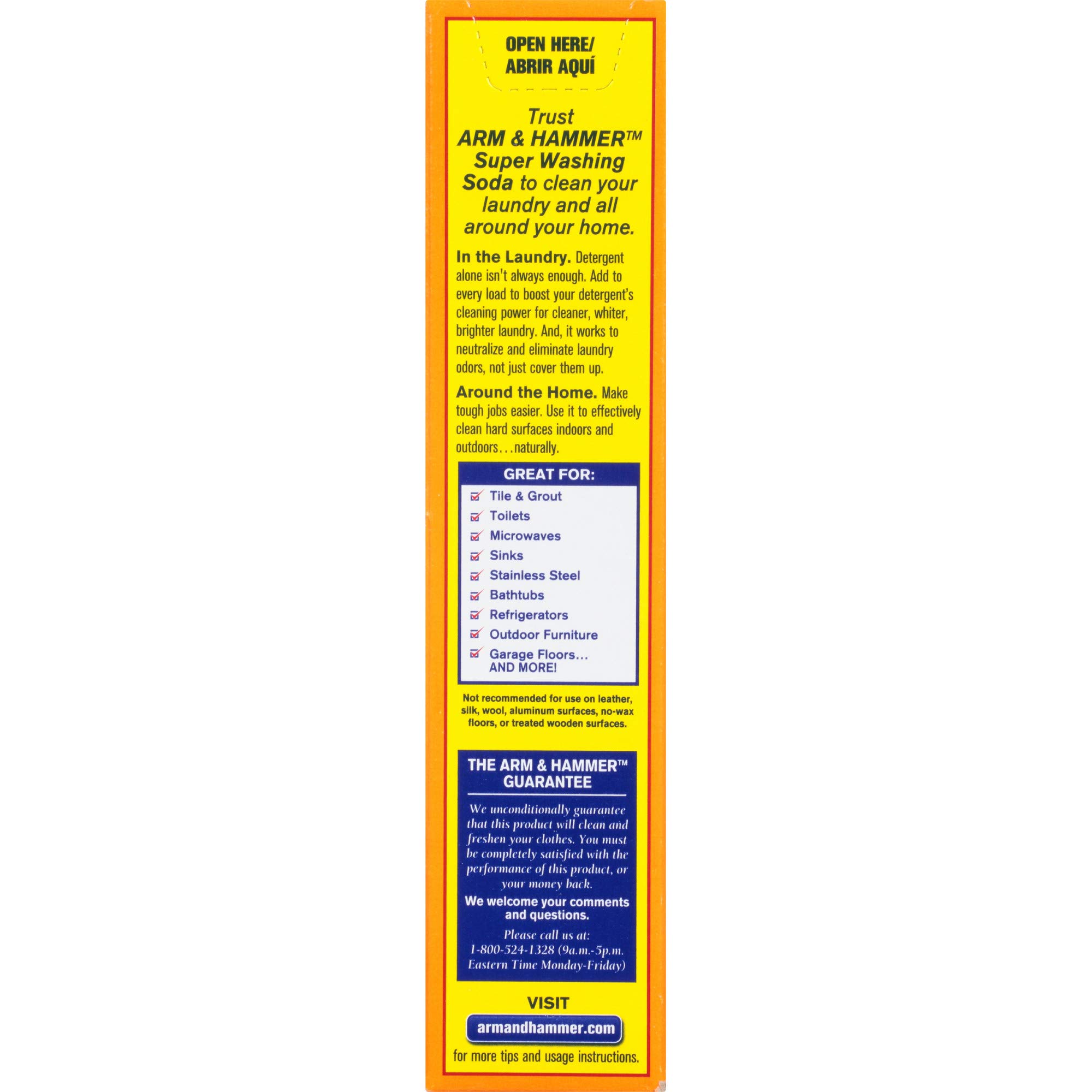 Arm & Hammer Super Washing Soda Detergent Booster & Household Cleaner, 55oz.