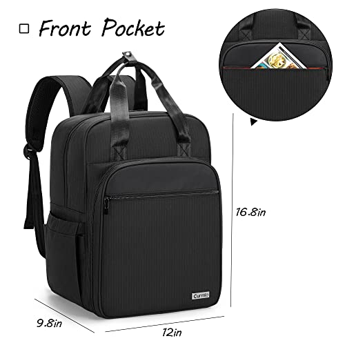 CURMIO Bartender Bag Travel Bartender Kit Backpack with Padded Compartments for Wine and Bar Tools Set, Bartender Carrying Bag for Home Indoor Outdoor Patio Party, Black, Bag Only, Patent Pending
