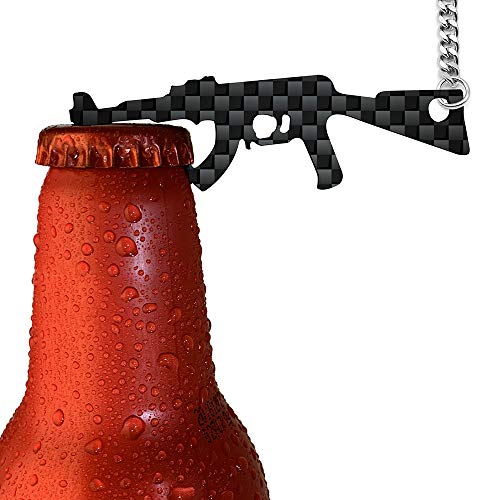 CRMPro Carbon Fiber Bottle Opener 2 Pack, Ultralight Keychain Bottle Openers for Outdoor Campaign Bar Restaurant, Portable Wine Opener Best Gift for Men Soldier