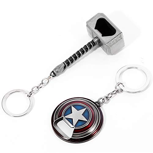 Cool Keychain Bottle Opener, Hammer Shield Keychain Bottle Opener, Beer Gifts Bottle Opener for Men, Husband, Dad, Grandpa, Boyfriend …