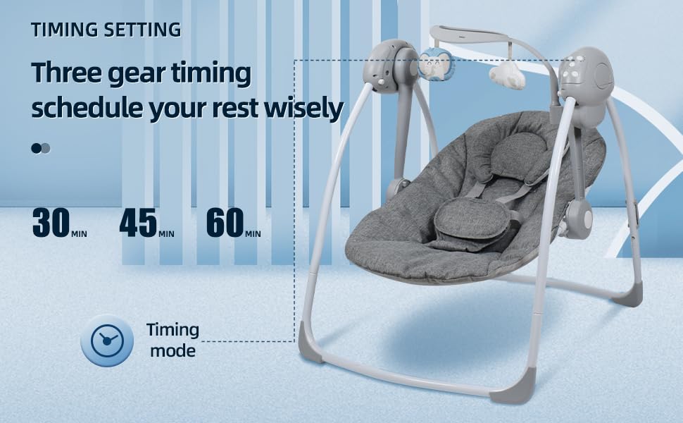 Vannetgo Comfort Portable Swing,Comfort Baby Rocking Chair with Soothing Music,Foldable,Bionic Design, Baby Rests Peacefully (25142)