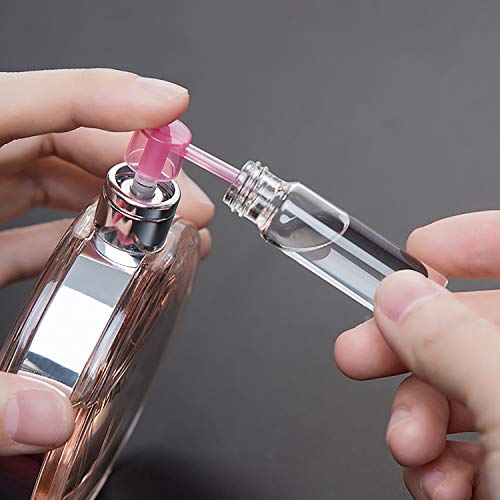 Rocutus 6 Pack Perfume Bottle Mini Refillable Perfume Atomizer Bottle,Empty Spray Bottle in 5 ml Compatible with 2 Pieces Perfume Dispenser Pump and 2 Funnel Filler for Travel Purse (colorful 1)