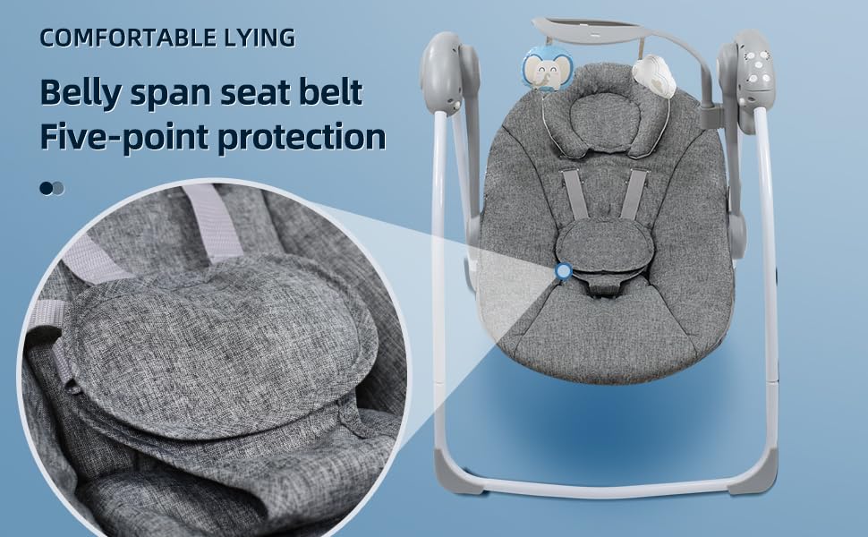 Vannetgo Comfort Portable Swing,Comfort Baby Rocking Chair with Soothing Music,Foldable,Bionic Design, Baby Rests Peacefully (25142)