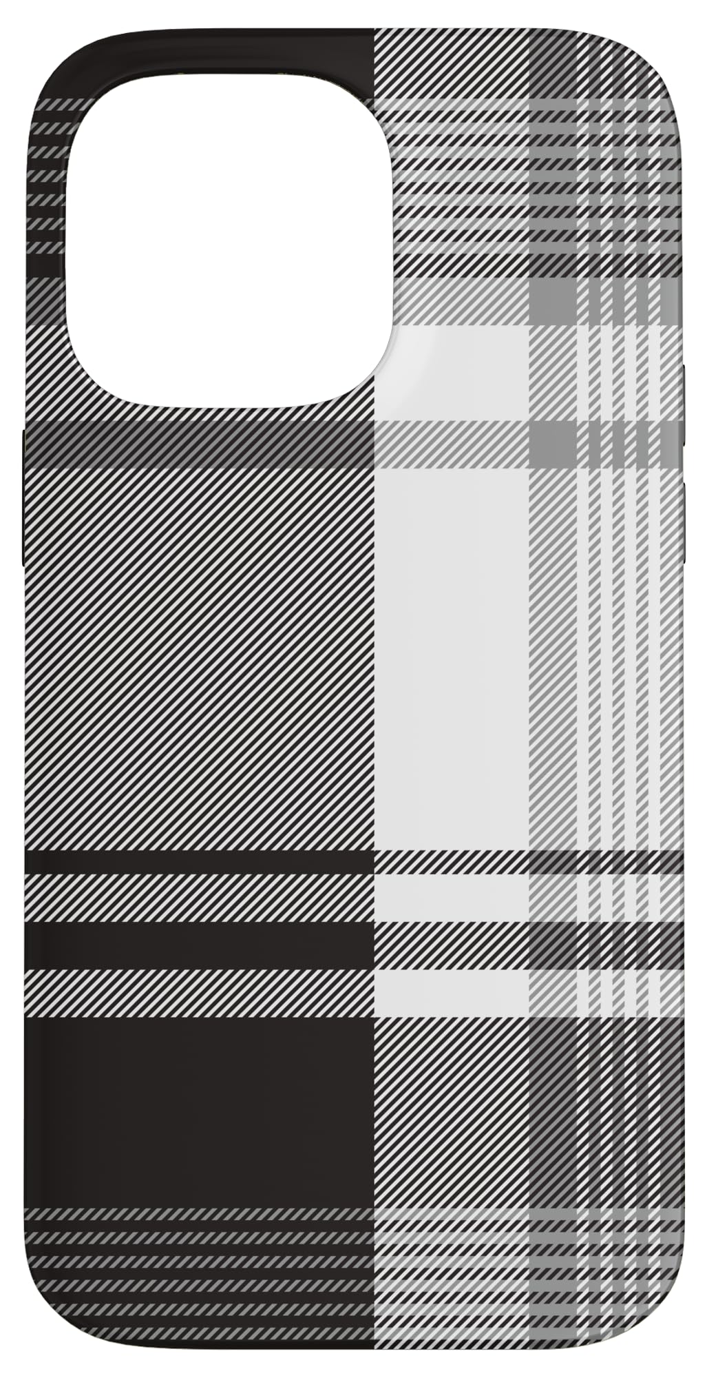 iPhone 14 Pro Max Black White Grey Plaid Winter Fall Halloween Pattern Design Case