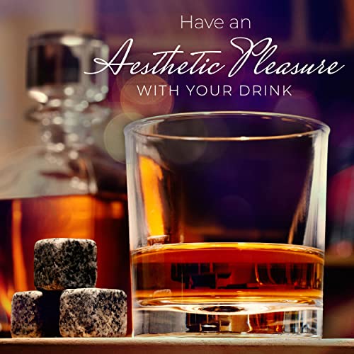 Whiskey Decanter Set for Men with 4 Drinking Glasses and 9 Whisky Stones β Christmas Gift 2023 β (Old Fashion Glass 25 oz. and Modern Glass 25 oz.)