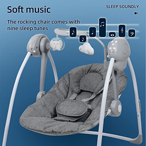 Vannetgo Comfort Portable Swing,Comfort Baby Rocking Chair with Soothing Music,Foldable,Bionic Design, Baby Rests Peacefully (25142)