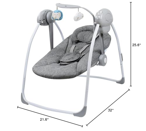 Vannetgo Comfort Portable Swing,Comfort Baby Rocking Chair with Soothing Music,Foldable,Bionic Design, Baby Rests Peacefully (25142)