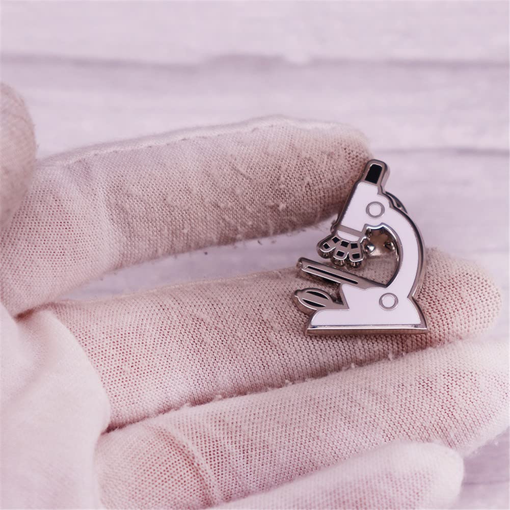 Chemical Microscope Metal Brooch Delicate Biology Badge Molecular Enamel Pin Creative Jewelry Gift Medical Graduation Student Doctor Nurse