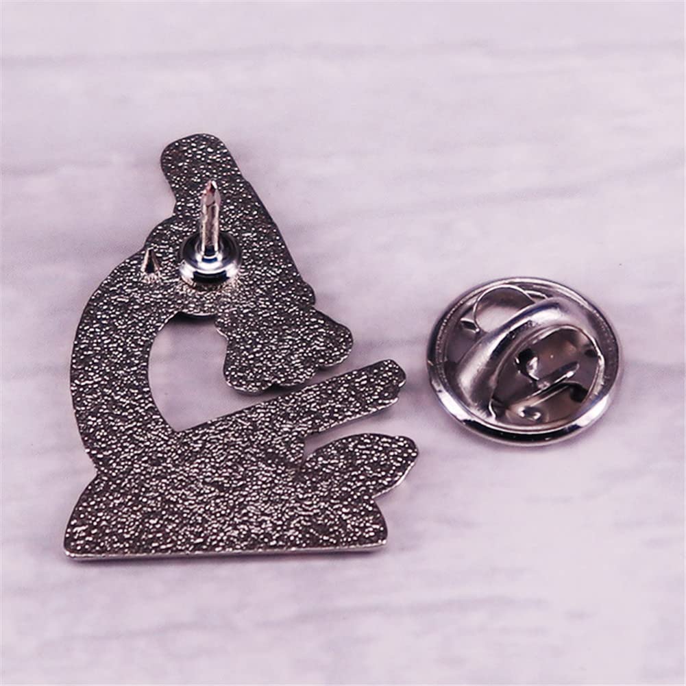Chemical Microscope Metal Brooch Delicate Biology Badge Molecular Enamel Pin Creative Jewelry Gift Medical Graduation Student Doctor Nurse