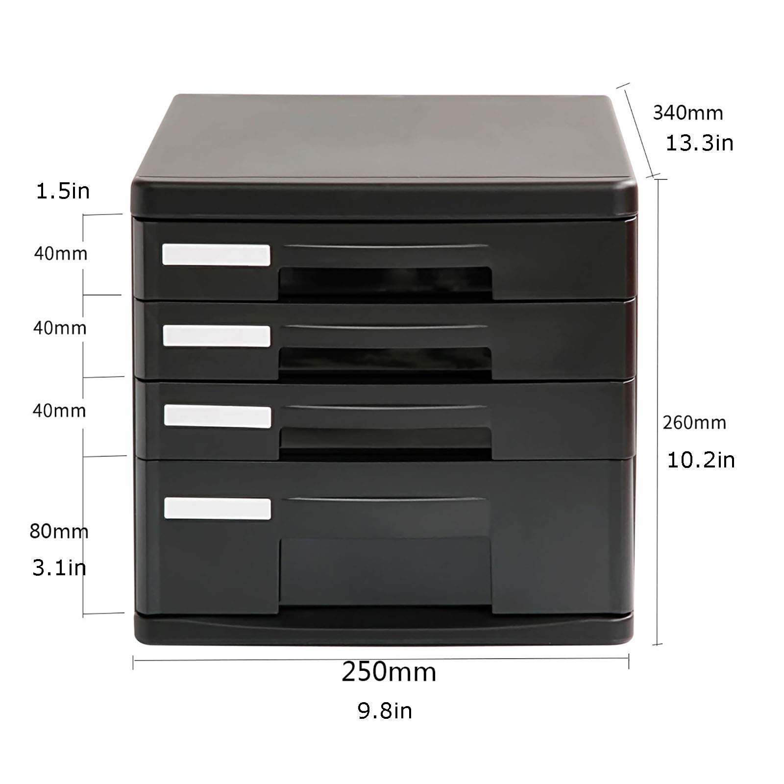 LEYT File Drawer Desktop - 4/5 Drawers File Cabinet, for Office Supplies, Desk Accessories, PP Material Durable and Pollution Free. (Size : 4 Draws)
