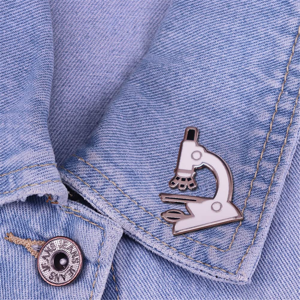 Chemical Microscope Metal Brooch Delicate Biology Badge Molecular Enamel Pin Creative Jewelry Gift Medical Graduation Student Doctor Nurse