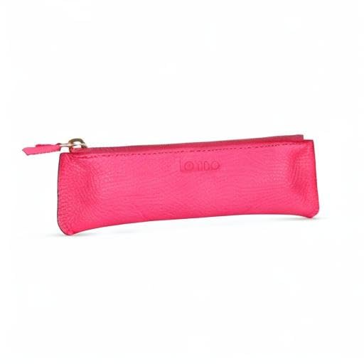 Londo Genuine Leather Pen Case with Zipper Closure, Pencil Pouch Stationery Bag