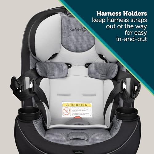 Safety 1st Grow and Go All-in-One Slim Convertible Car Seat, Rear Facing, 5-40 lbs, Forward Facing (30โ65 lbs), High Back Booster Seat 40-100 pounds, Carbon Rose