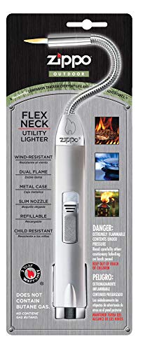 Zippo Unfilled Flex Neck Utility Lighter Silver ,One Size