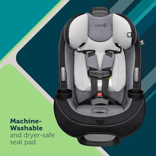 Safety 1st Grow and Go All-in-One Slim Convertible Car Seat, Rear Facing, 5-40 lbs, Forward Facing (30โ65 lbs), High Back Booster Seat 40-100 pounds, Carbon Rose